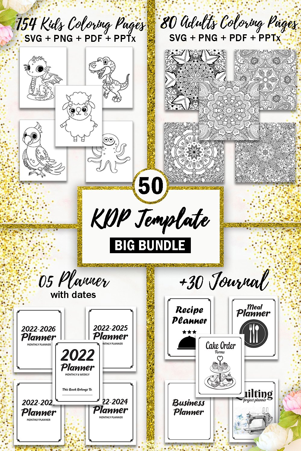 Big KDP Template Bundle, coloring pages, planner & (1050574)