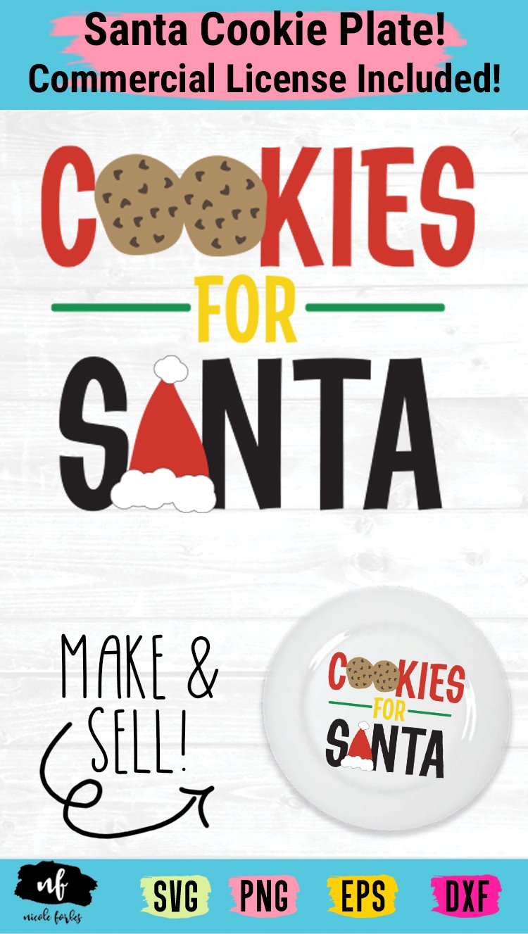 Santa's Cookie Plate Christmas SVG Cut File (942143)