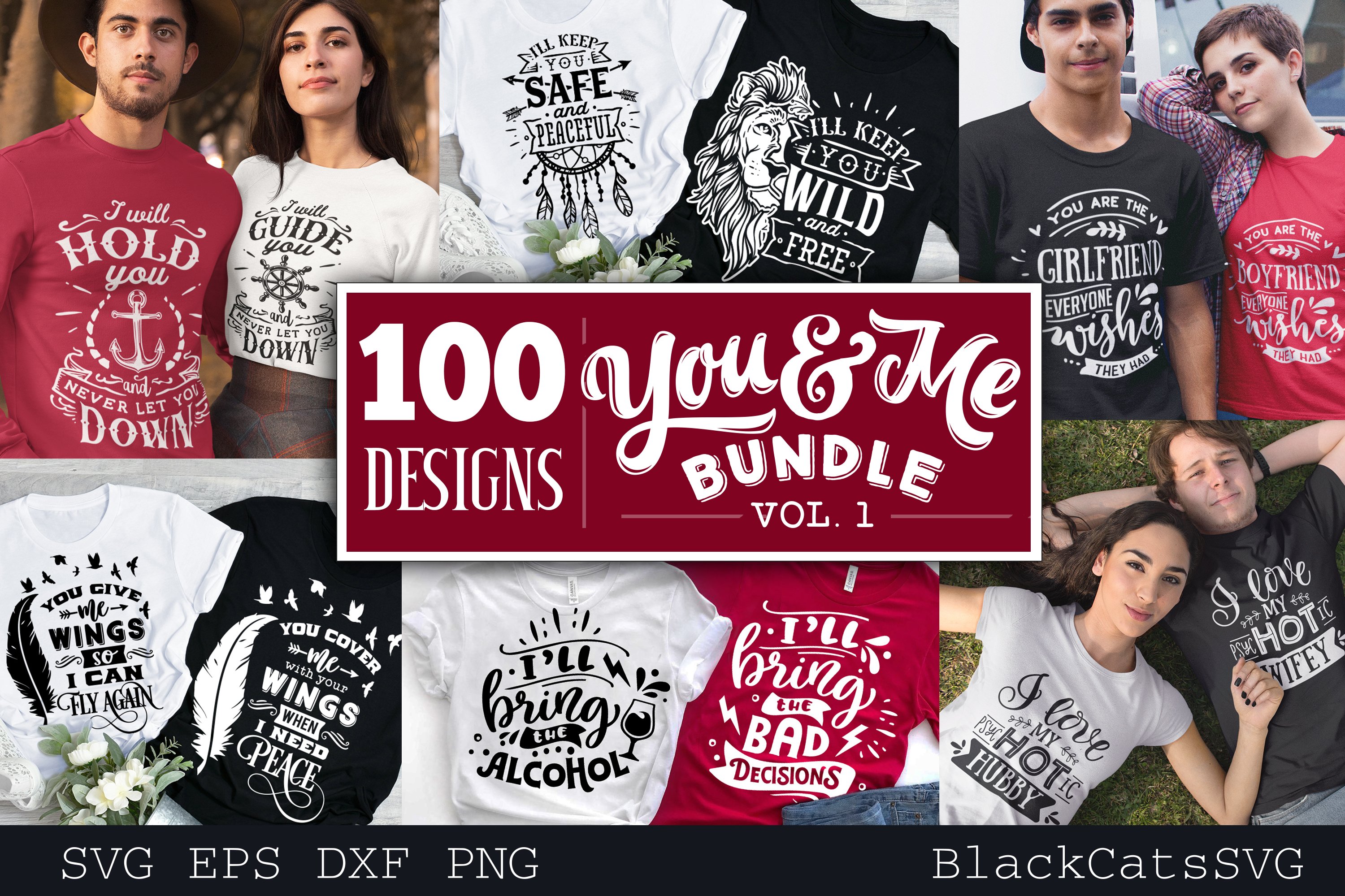 Couple matching outfits SVG bundle 100 designs vol (1040532)