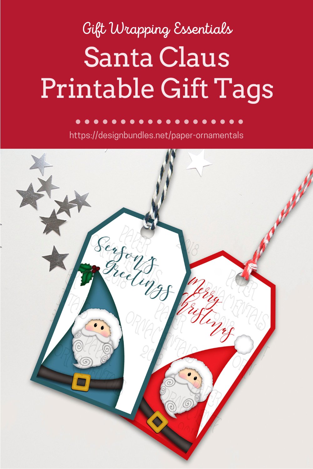 Christmas Gift Tags, Santa With To/From & Holiday (1080531)