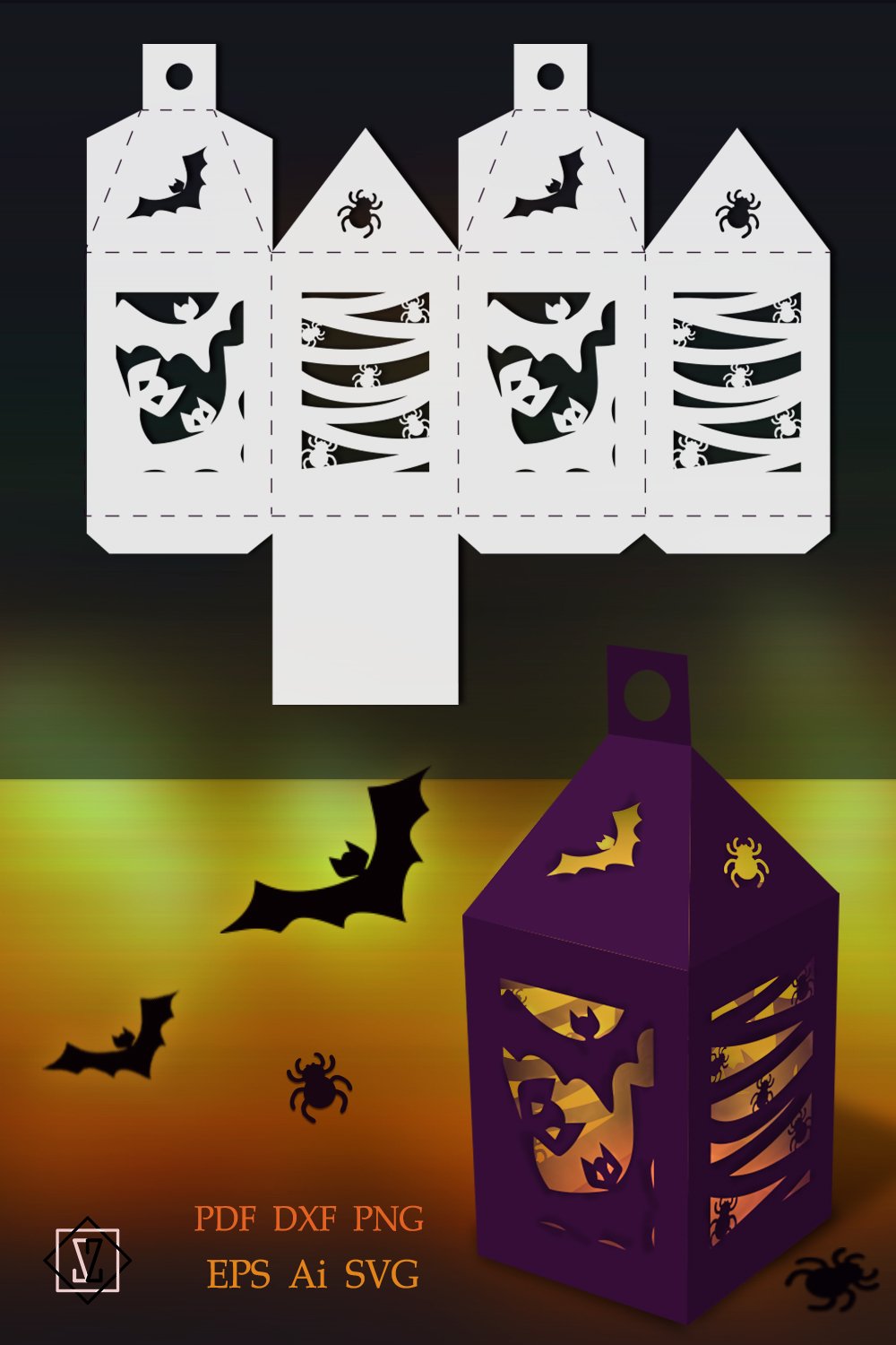 Stencil Flashlight spiders and bats