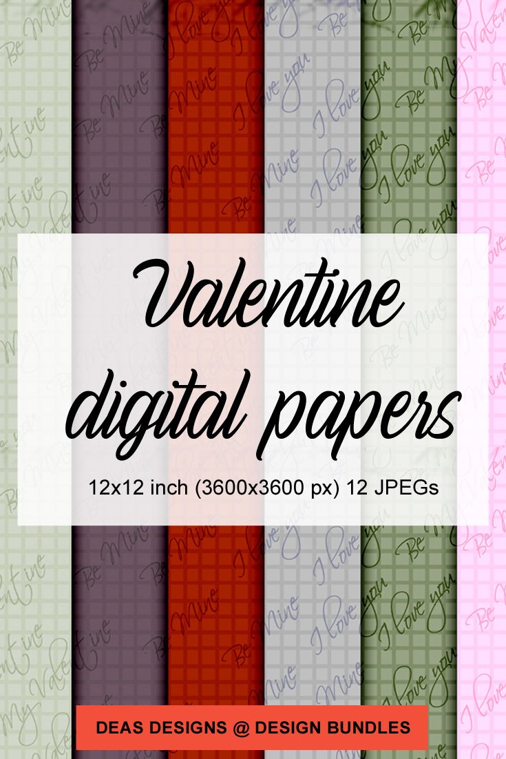 Valentine digital papers