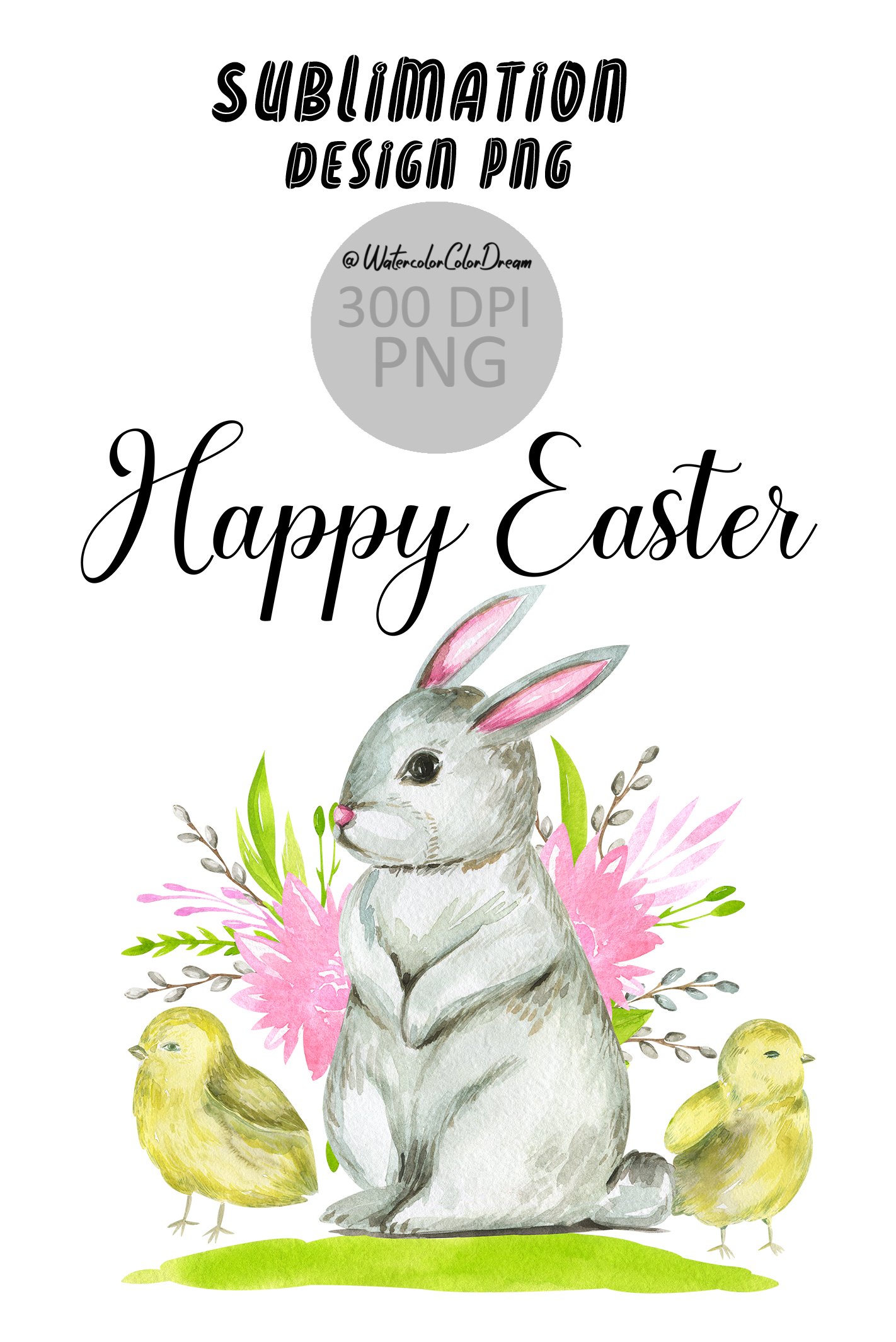 Happy Easter Bunny Sublimation design
