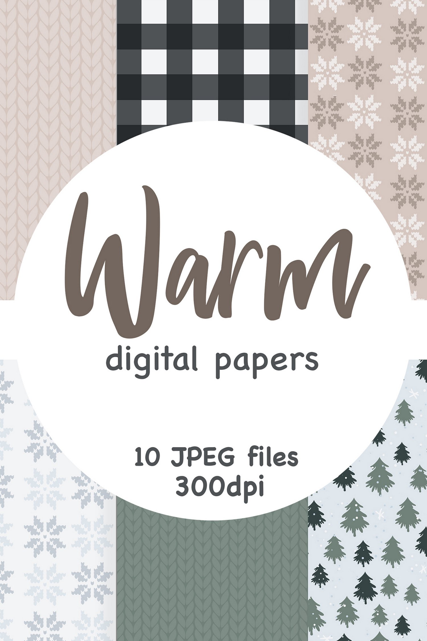 Warm Winter Pattern | Snow Digital Paper
