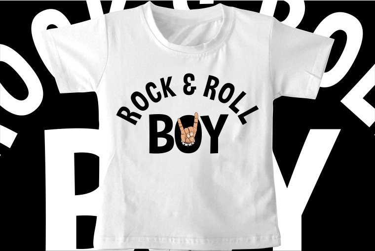 kids / baby t shirt designs svg roack and roll boy graphics