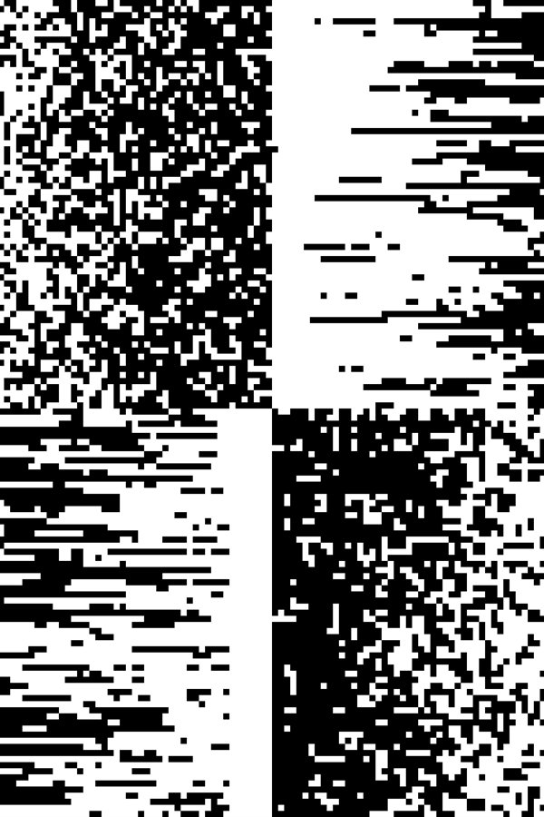 Black and white pixelation, pixel gradient mosaic, pixelated