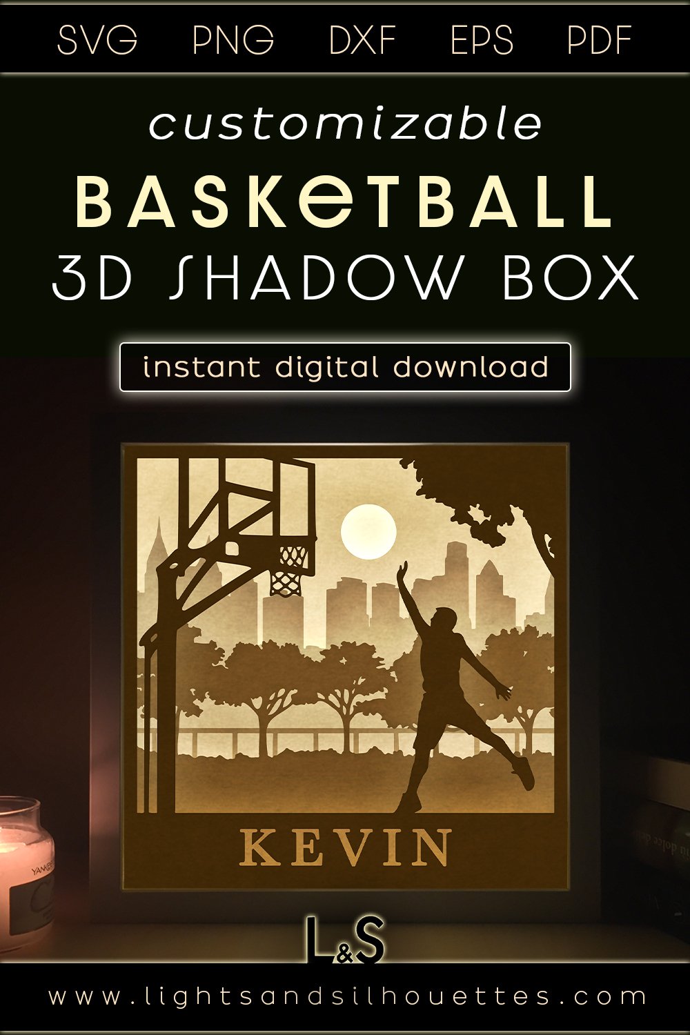 Customizable Basketball Shadow Box Svg | Cricut Light Box