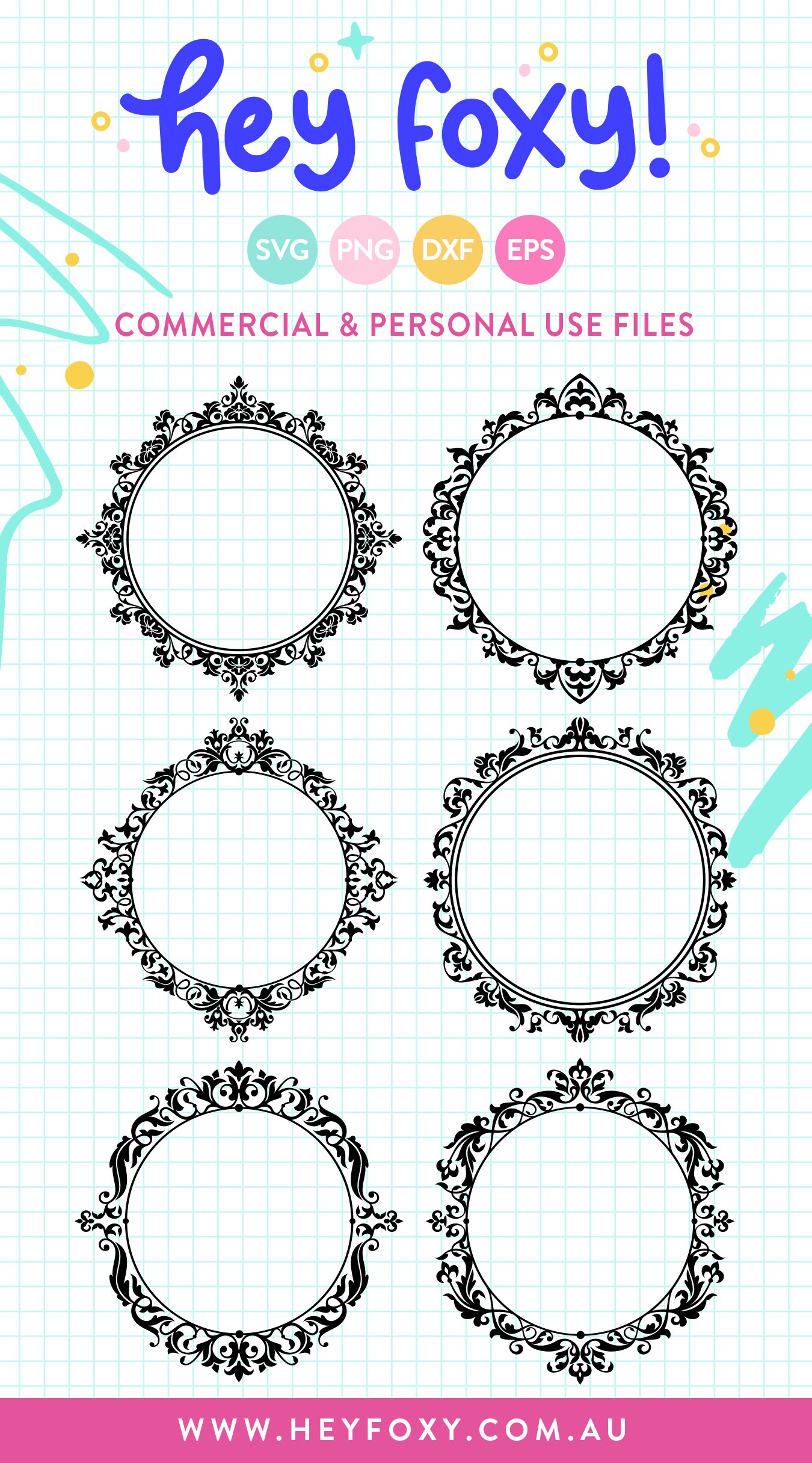 Decorative Monogram Frame SVG Bundle