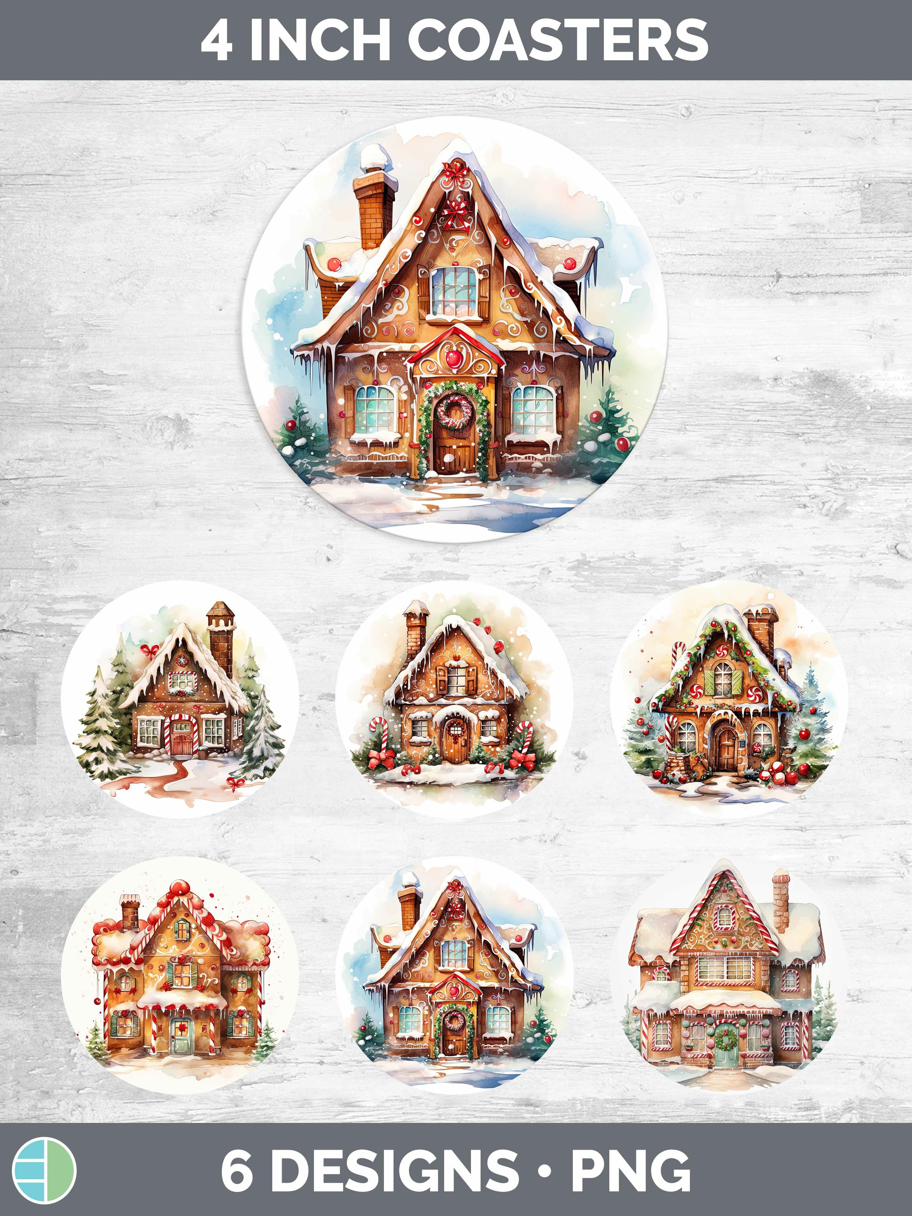 Christmas Gingerbread House Round Coaster | Bundle Coaster D
