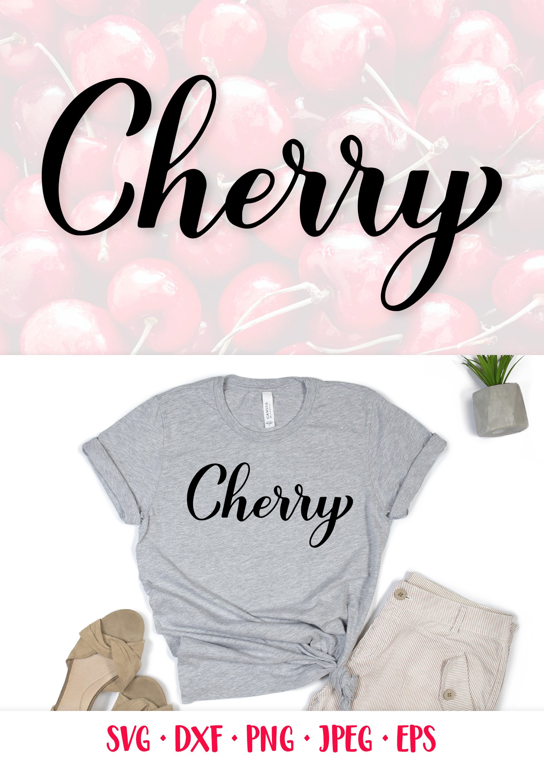 Cherry hand lettered SVG