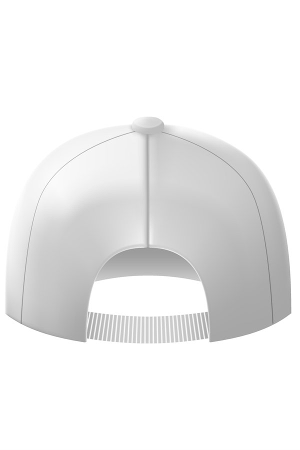 White cap mockup. Sports visor hat template, baseball cap fr