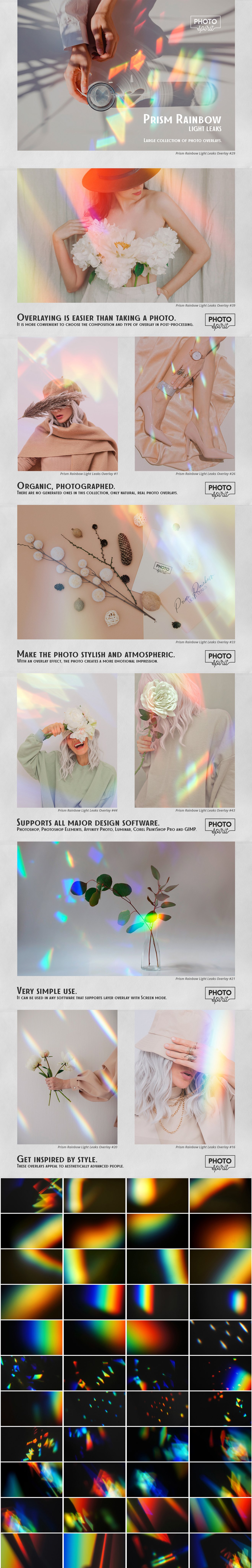 Prism Rainbow Light Leaks Overlays