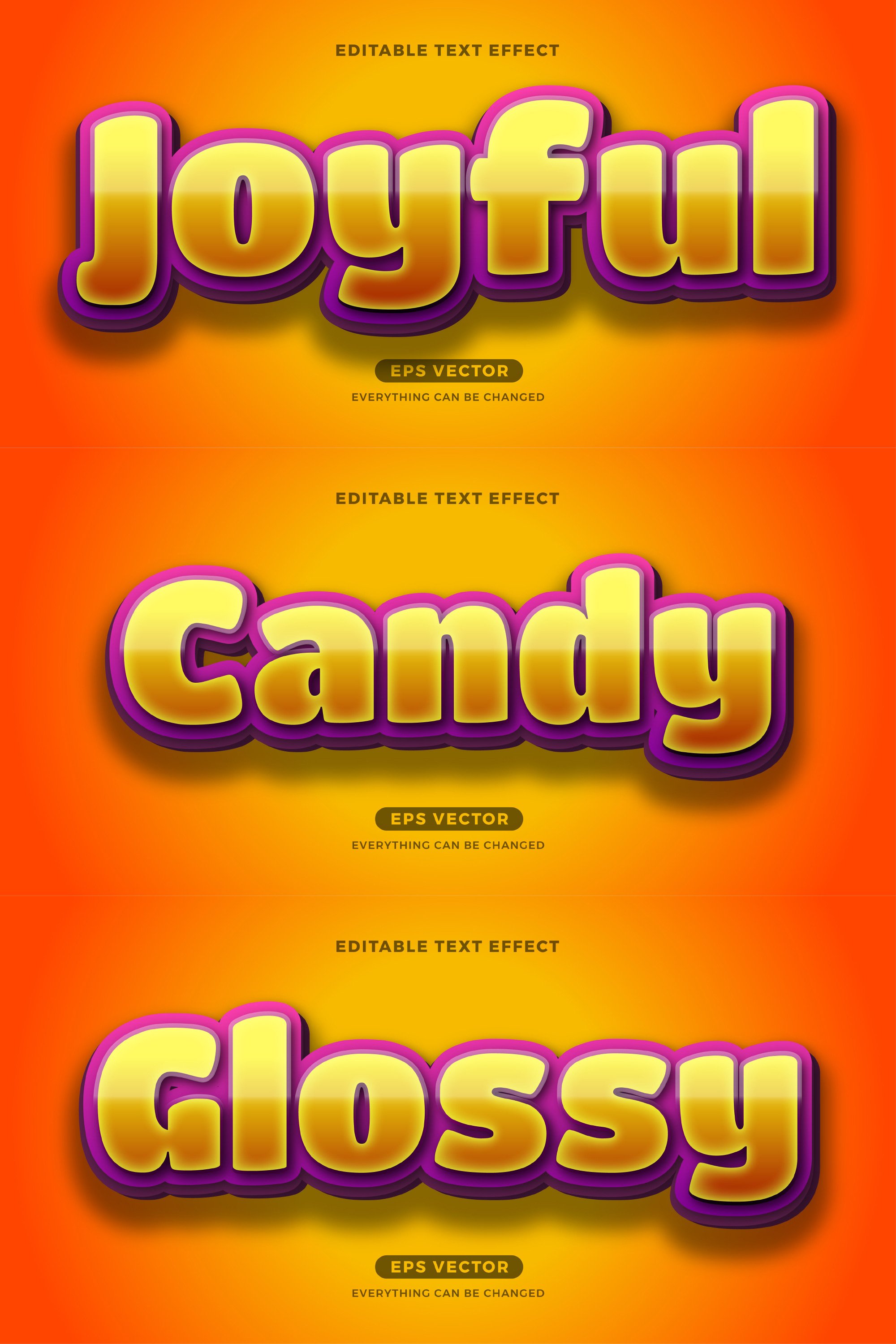 Joyful editable text effect vector template