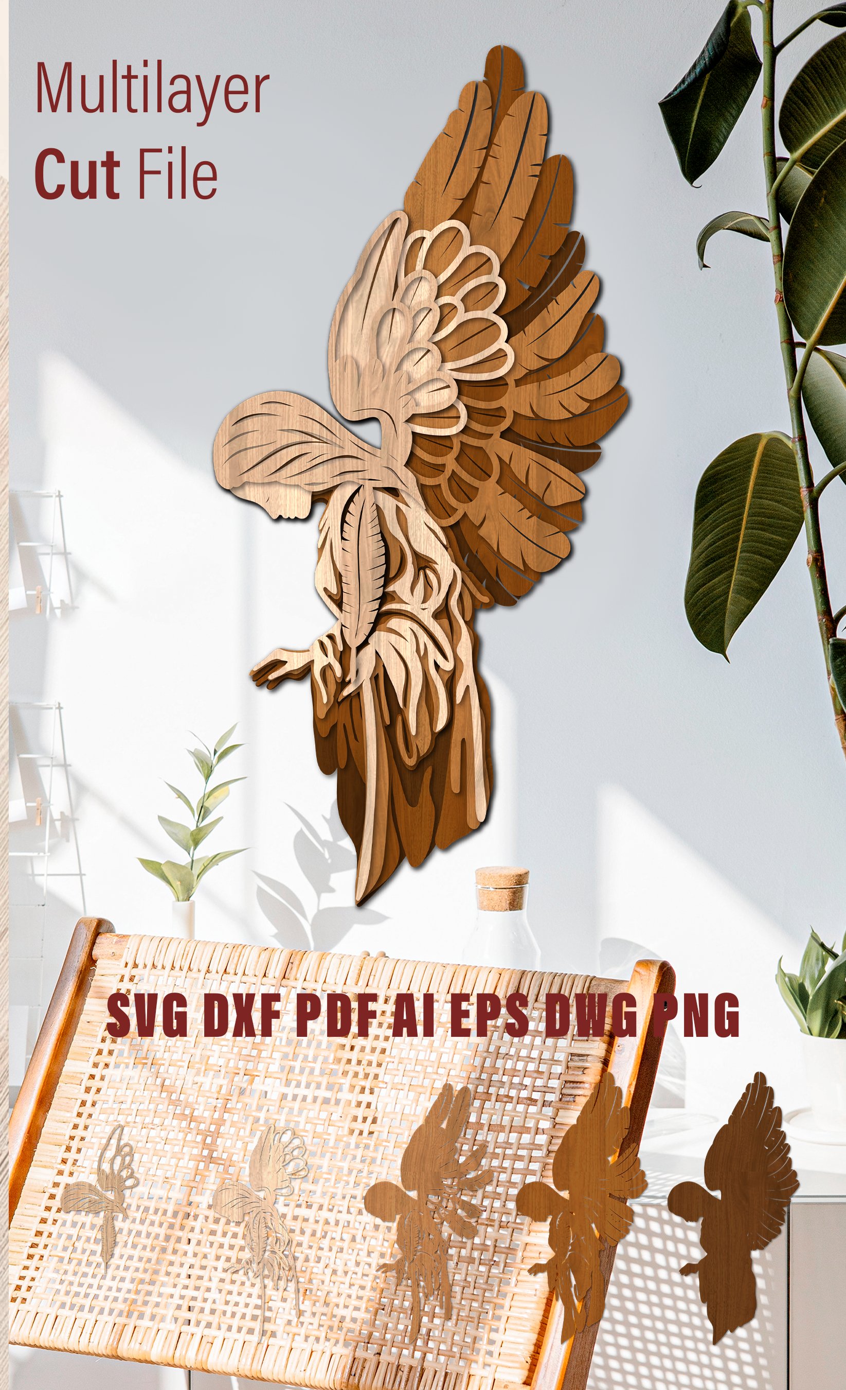 3D SVG Laser Cut Angel