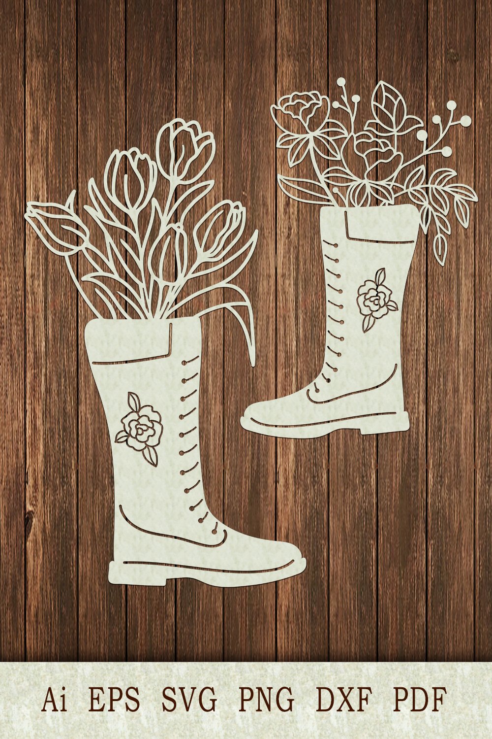 Floral Clipart of flowers in a boot.