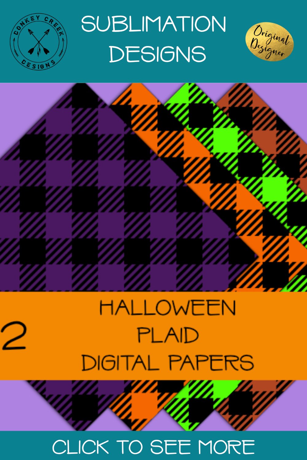 Digital Paper Pack|Halloween Plaid| Fall Scrapbooking