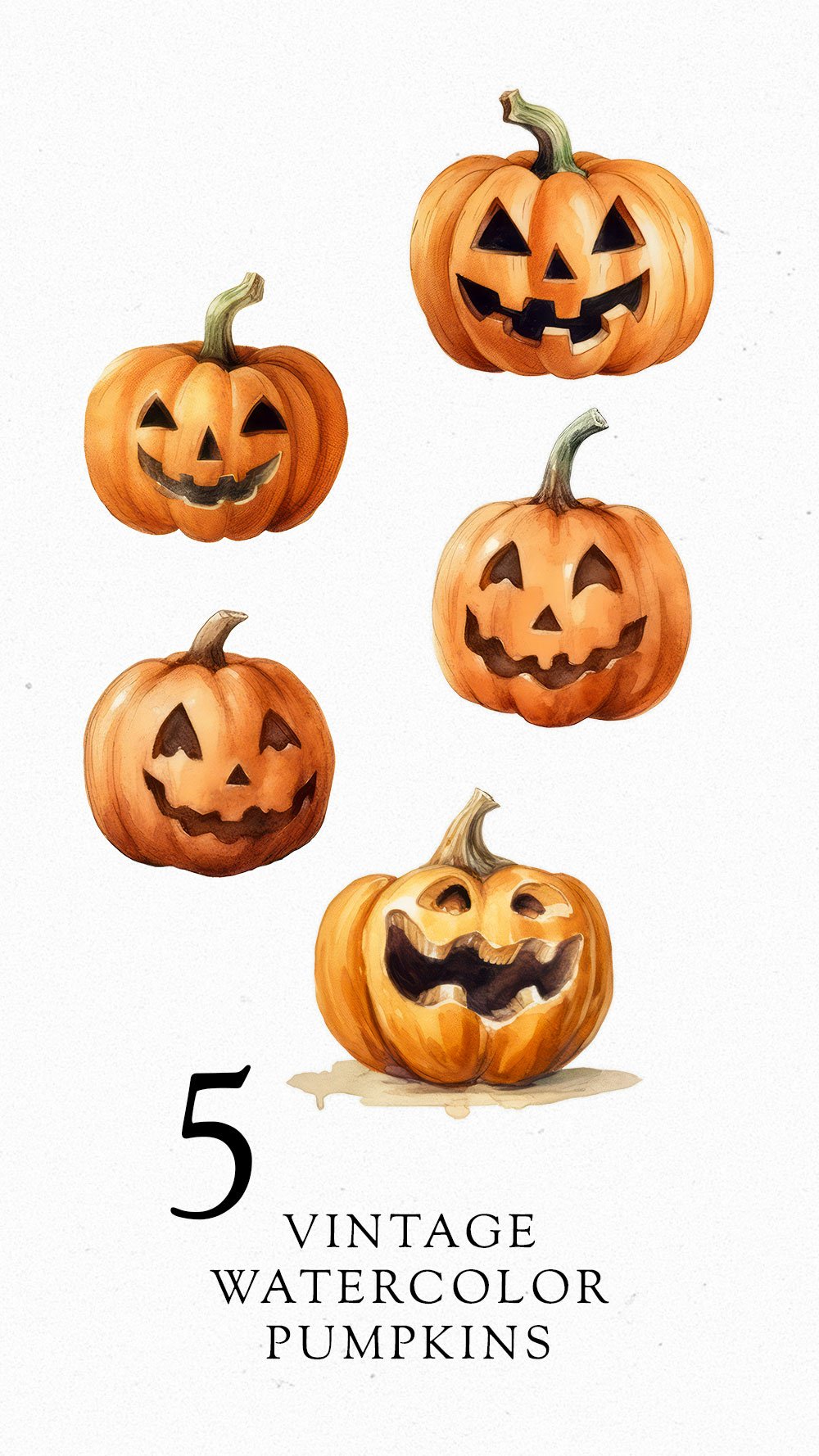 Watercolor pumpkin clipart, Jack O Lantern png, Pumpkin png