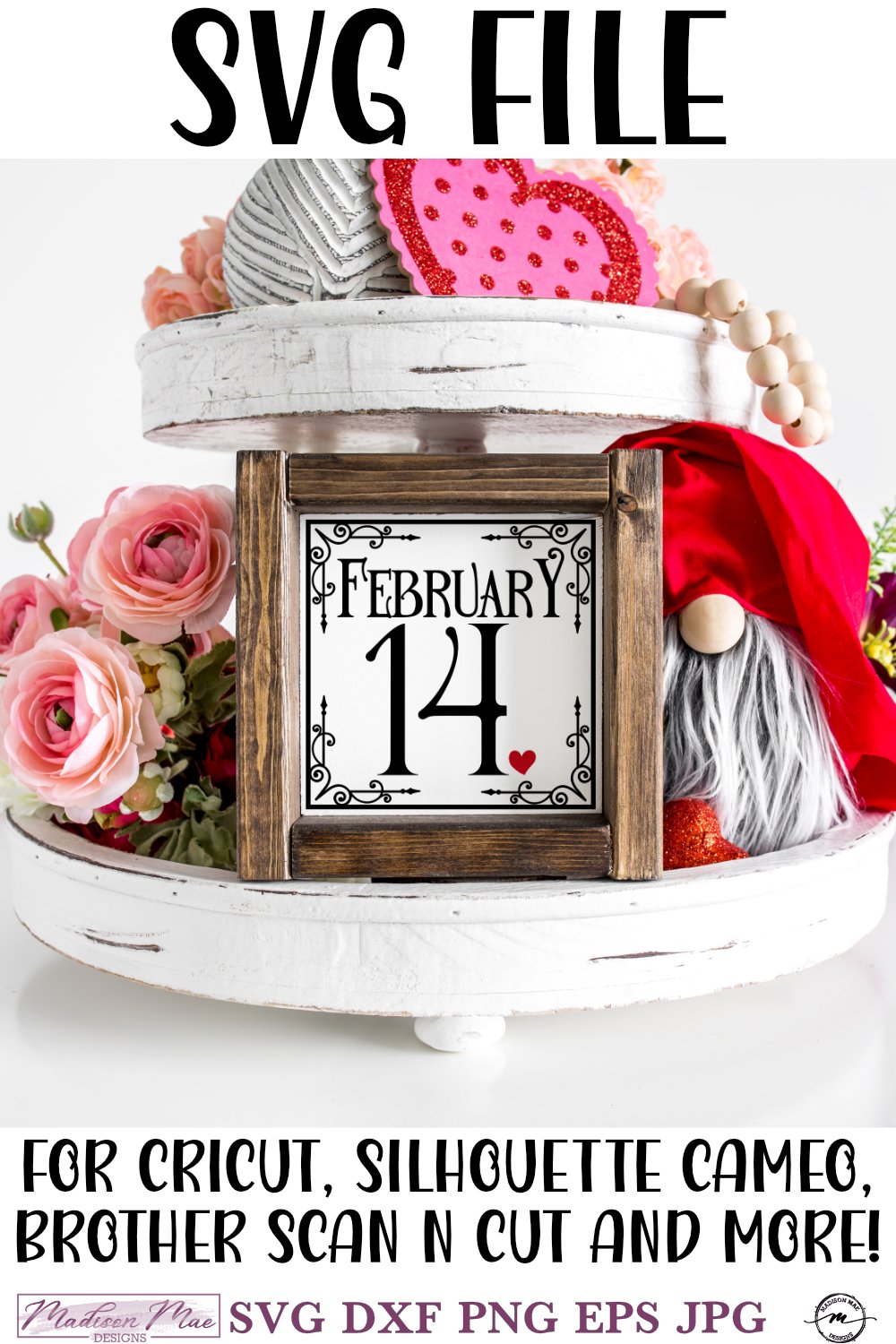 February 14 sign, Valentine's Day SVG