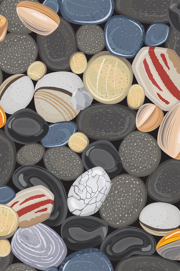 River stones seamless pattern