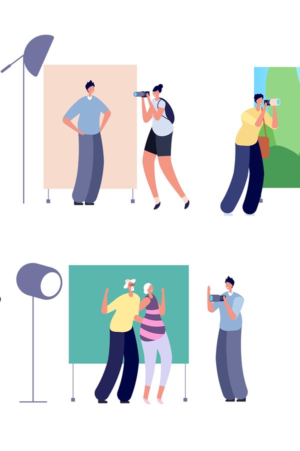 Studio photo session. Professional photography business, peo