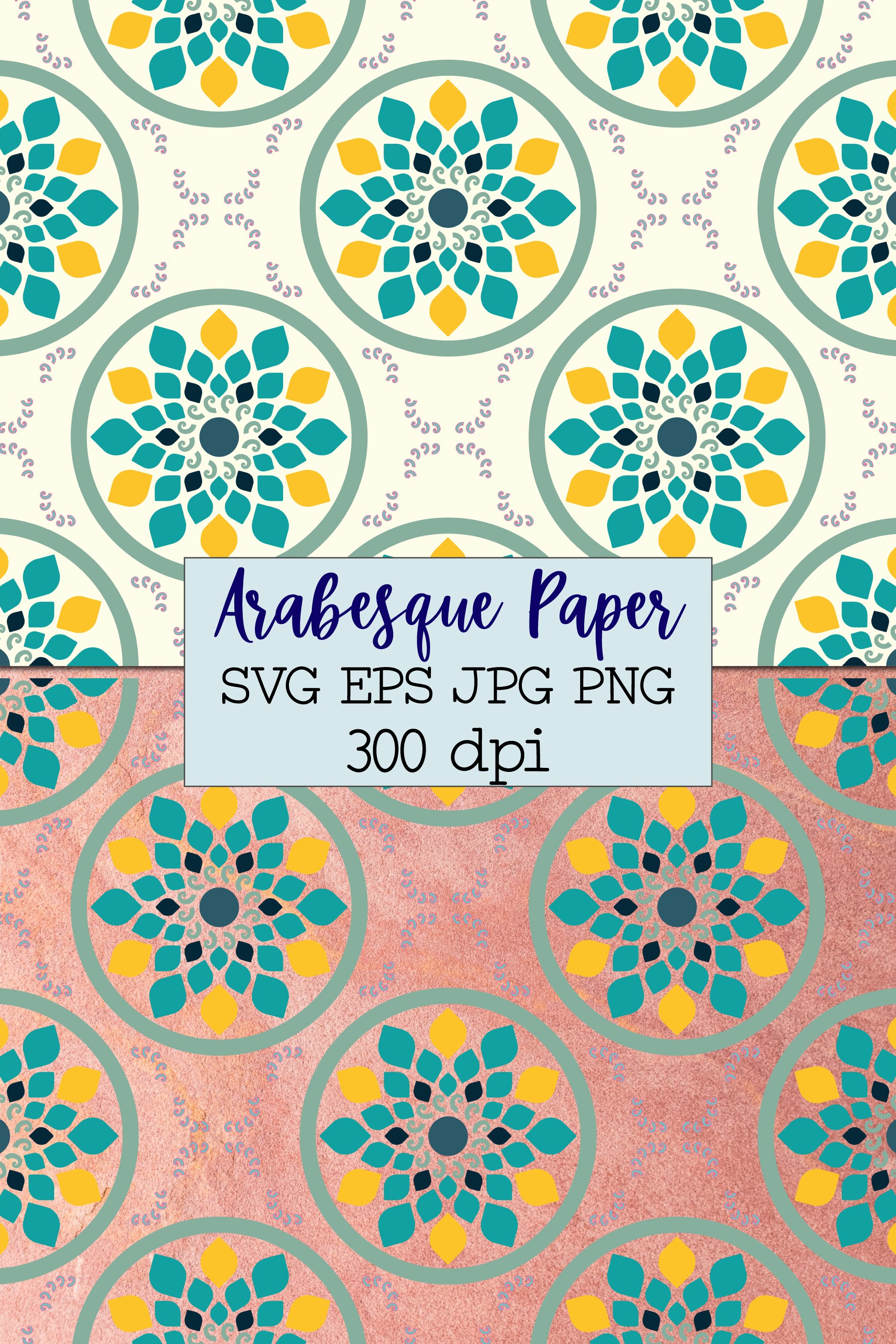 Arabesque digital paper SVG