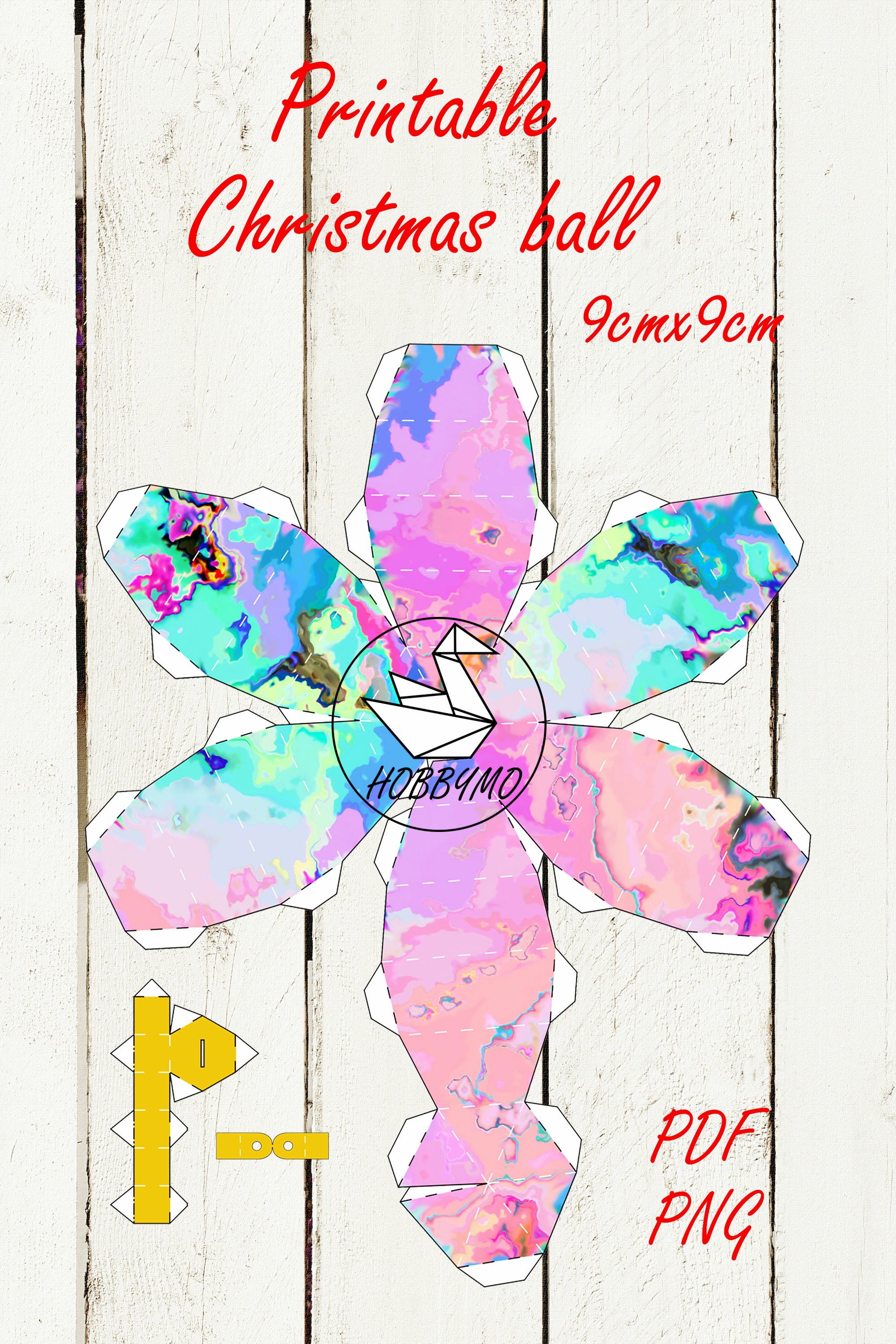 DIY Paper Christmas Ball 3D Papercraft Printable PDF