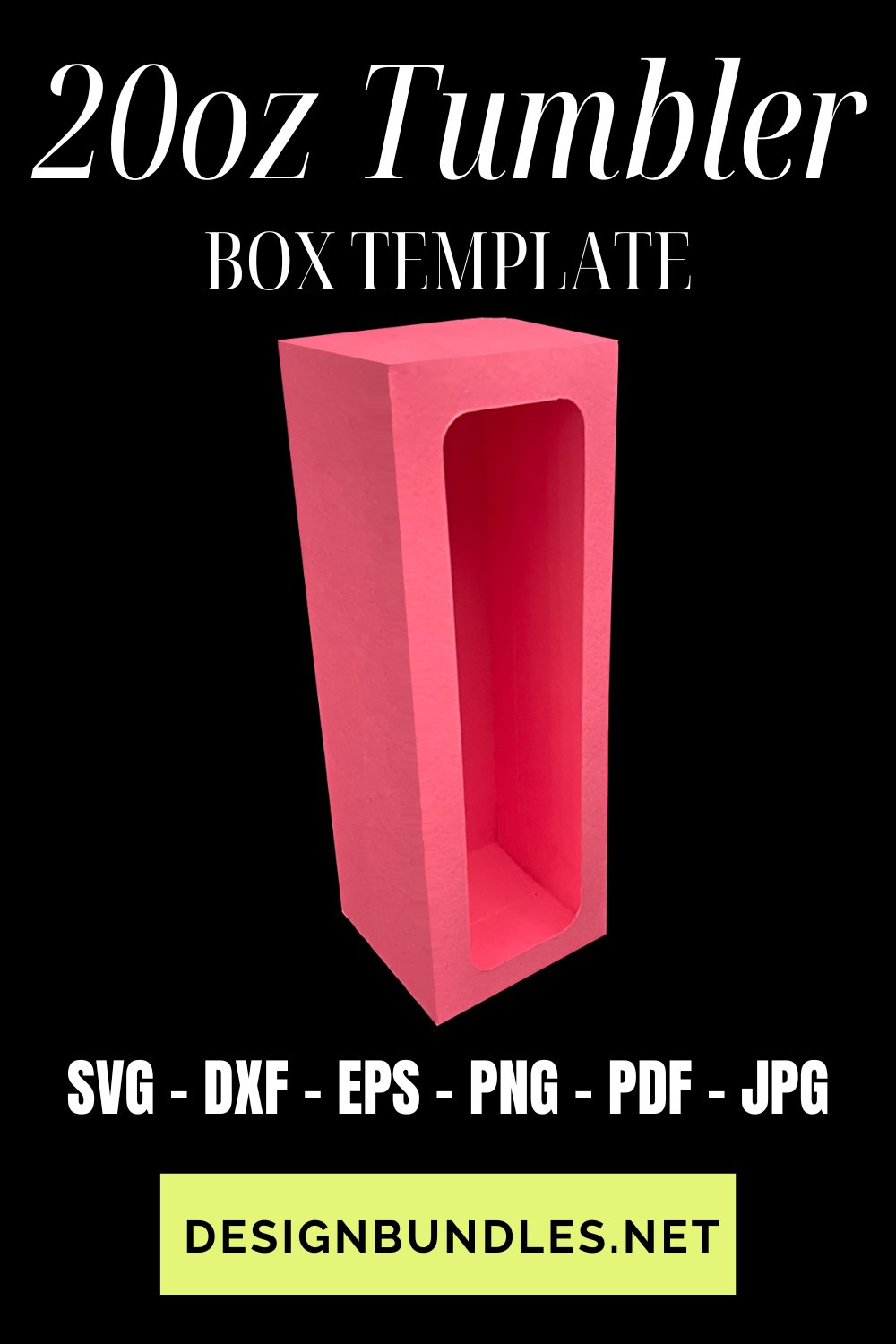 20oz Skinny Tumbler Box Template With Window SVG (2714360)