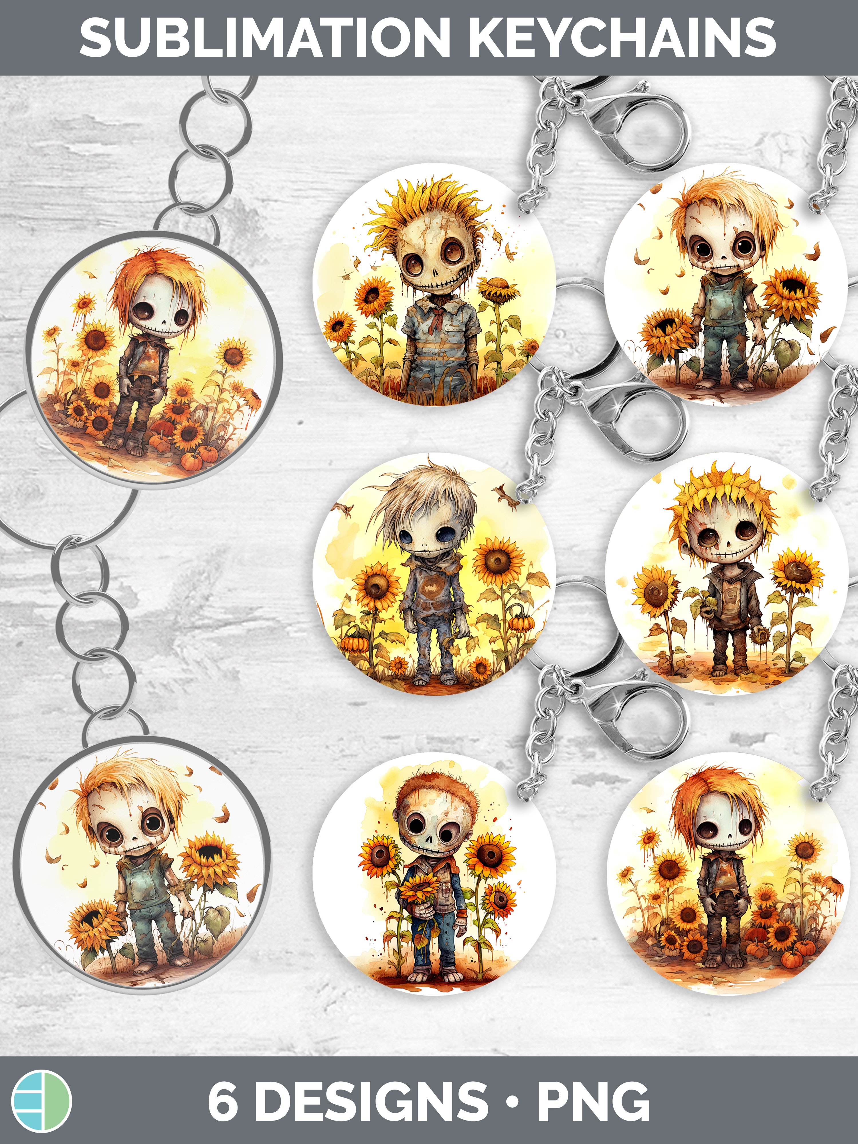 Autumn Zombie Keychain | Bundle Keyring Designs