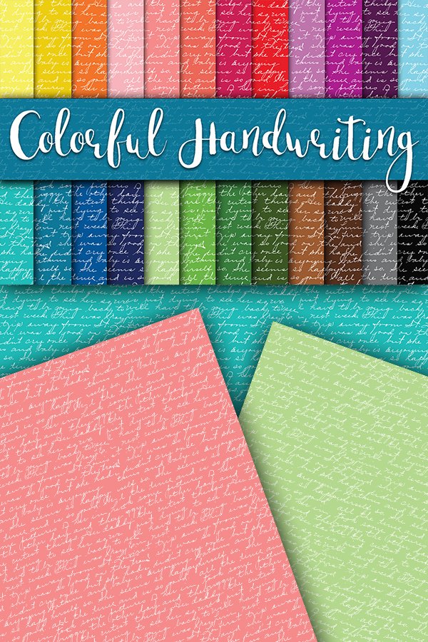 Colorful Handwriting Digital Papers