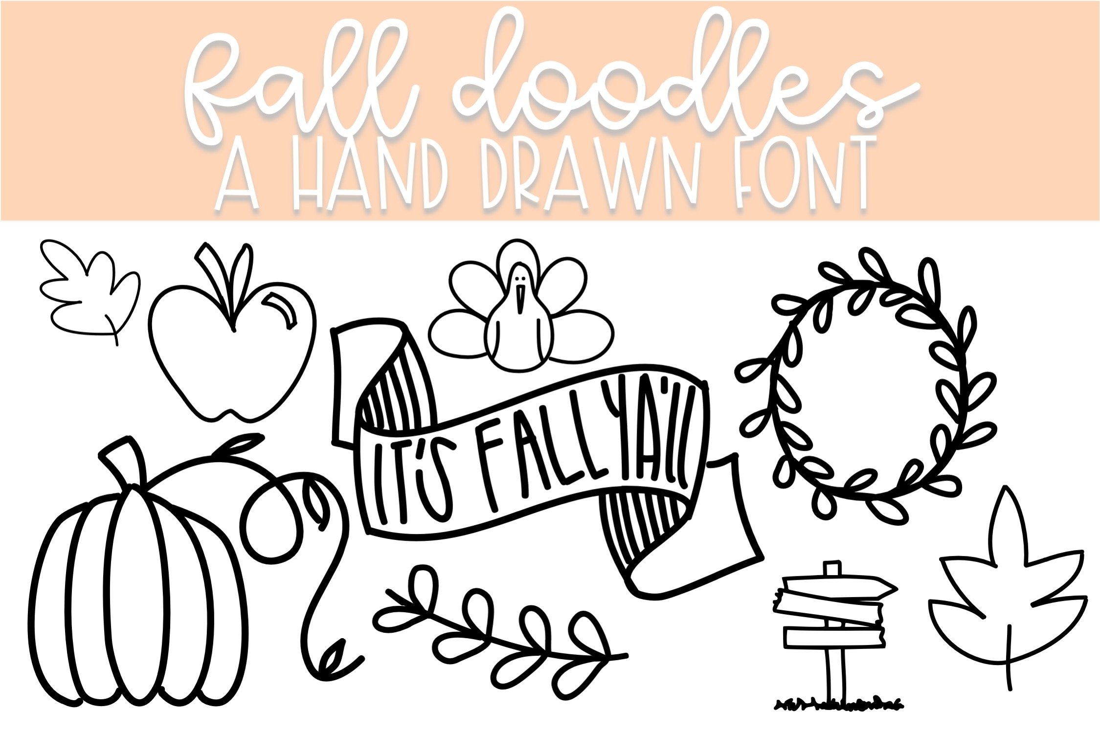Fall Doodle Font | Doodle Font