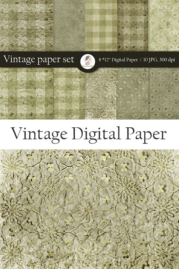 Vintage Old Digital Paper / Printable Scrapbook (1041797)