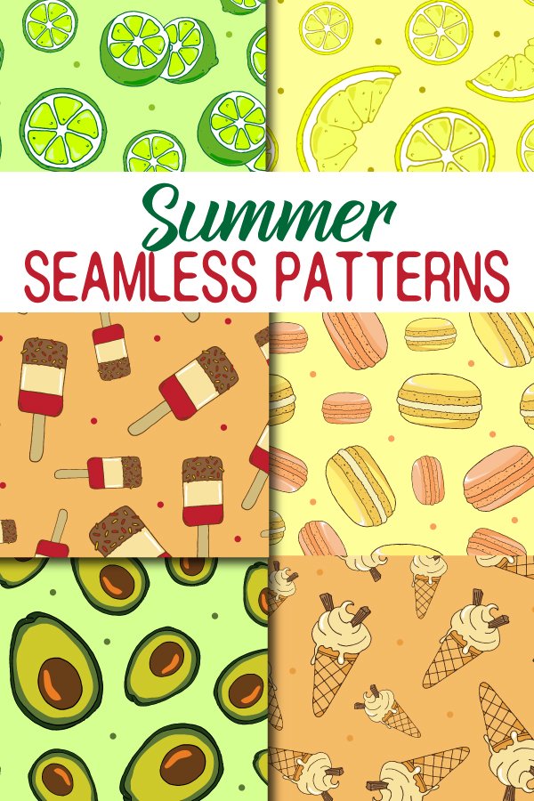 Summer Ice Cream Lollies and Fruit Patterns