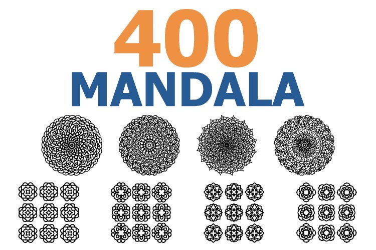 400 mandala collections in line style. ready to (1083895)