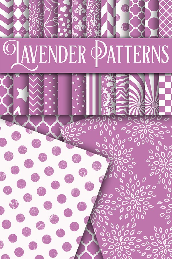 Lavender Patterns Digital Paper (37253)