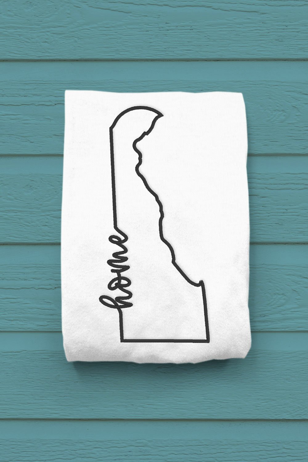 Delaware Home State Outline Embroidery Design