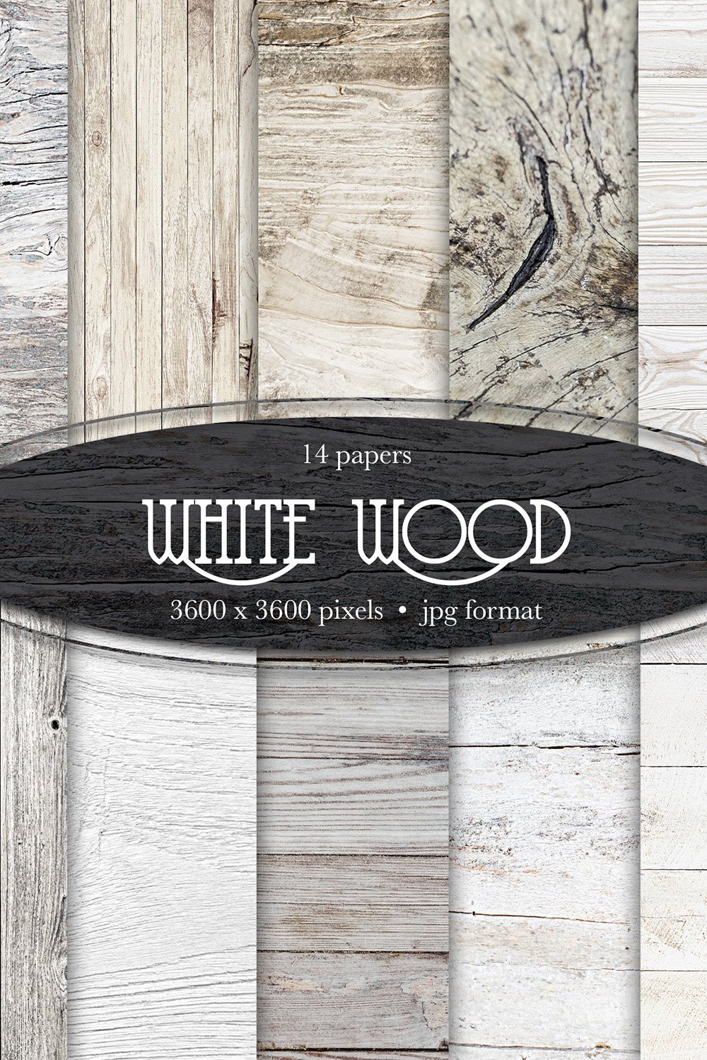 White Wood Background Paper - 14 Variations