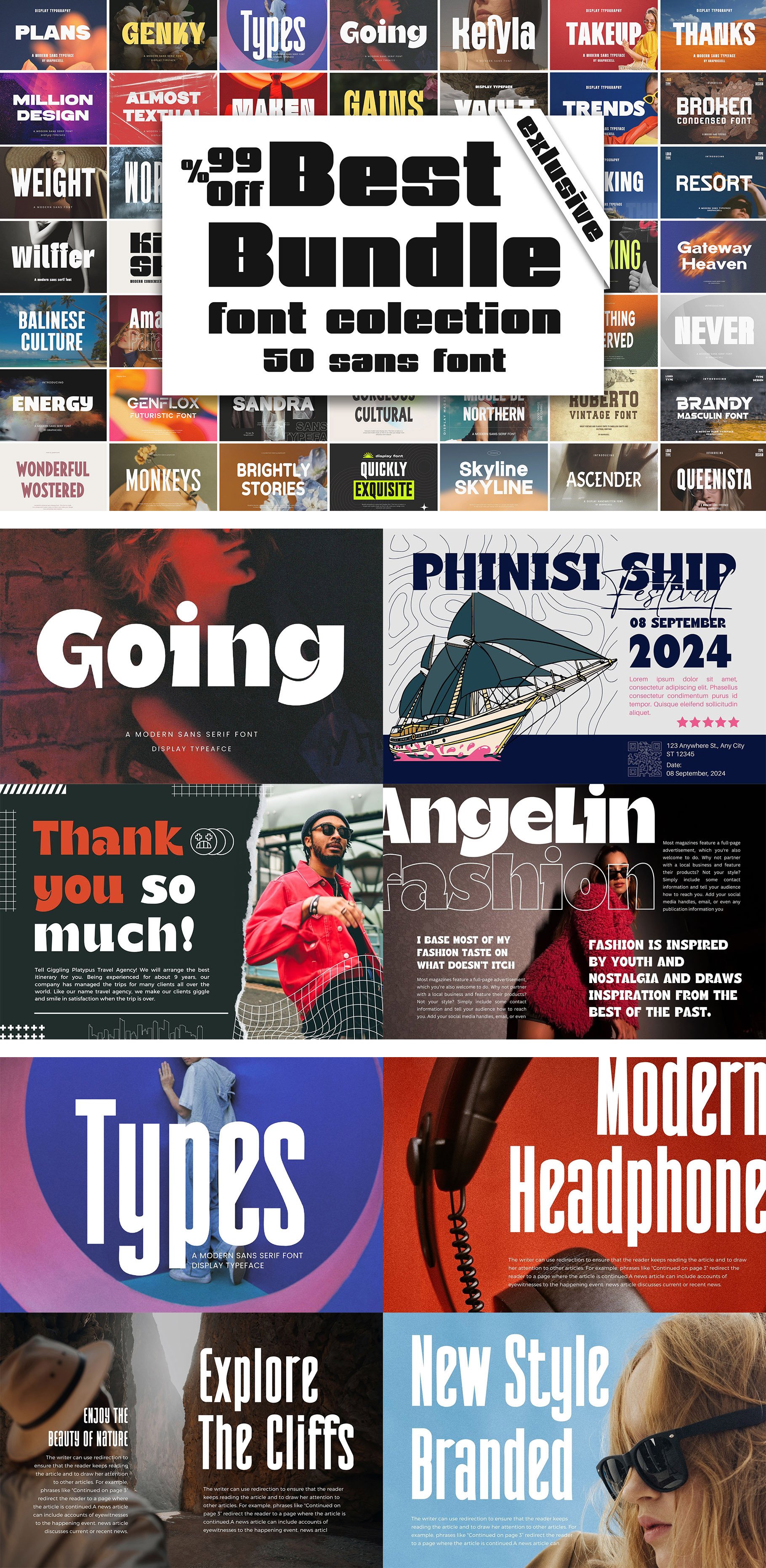 Best Bundle Collection 50 Sans Serif Font
