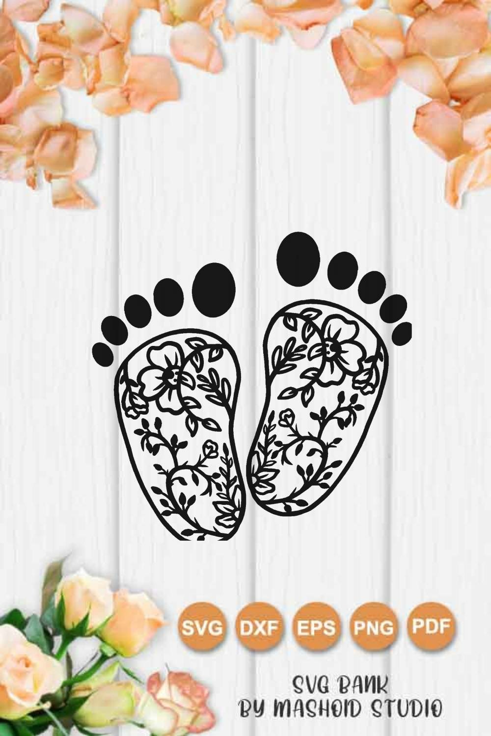 Floral Foot Step SVG, Footprint With Flower SVG