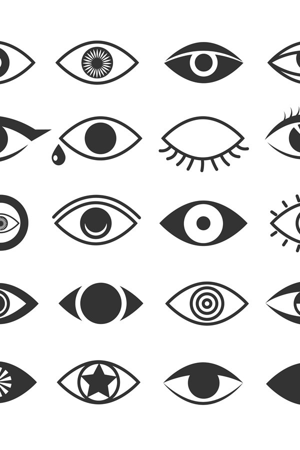Eyes eye vision vector icons set