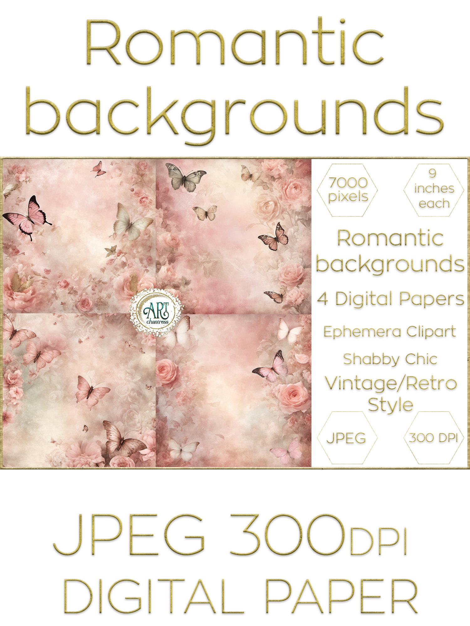 Soft Watercolor Digital Papers Romantic Pink Paper (2928525)