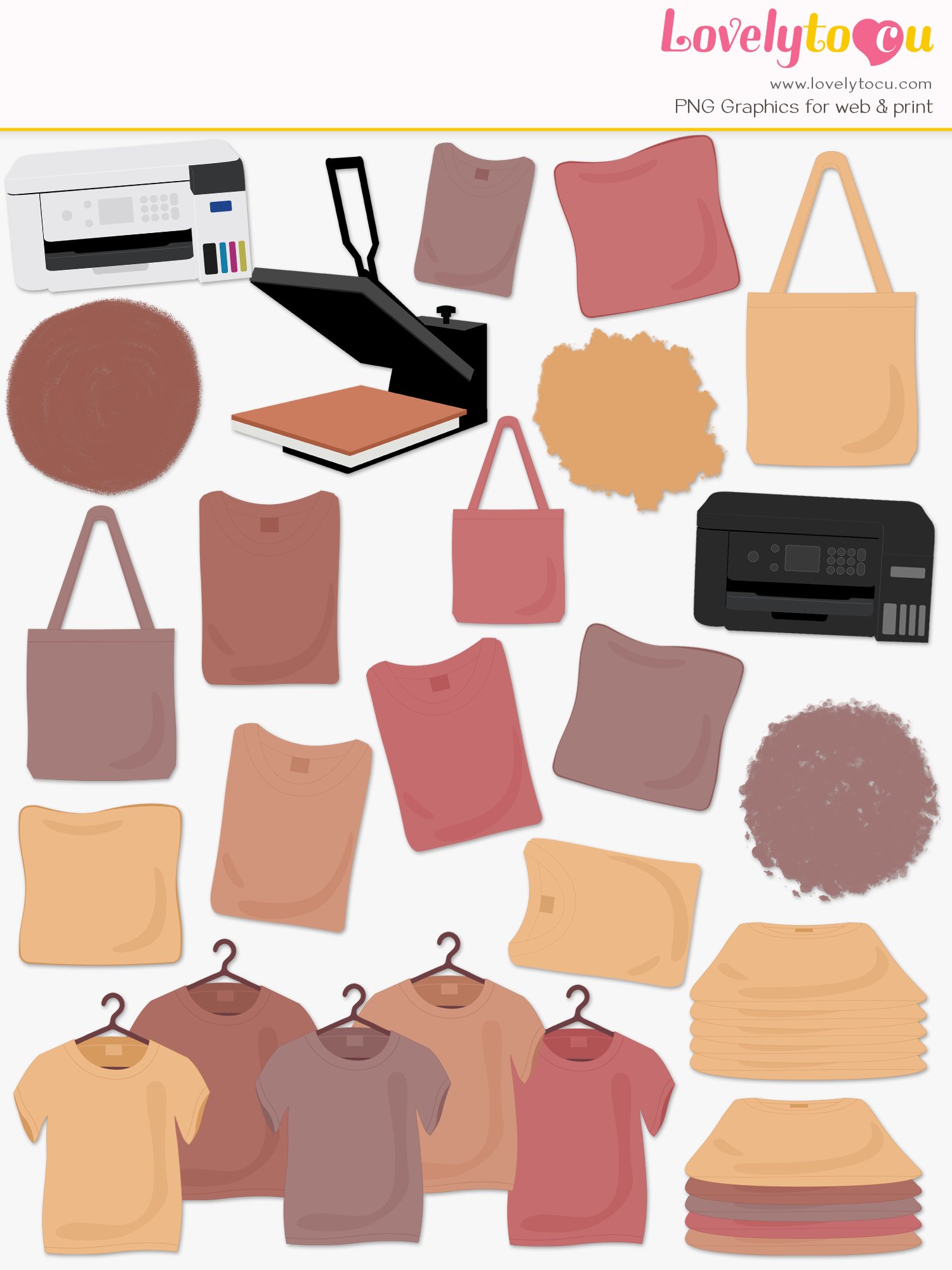 T-shirt sublimation tools clipart, heat press (1800793)