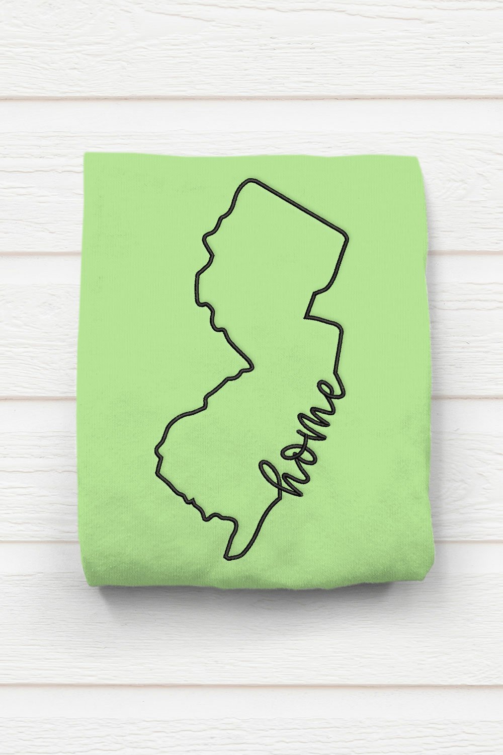 New Jersey Home State Outline Embroidery Design
