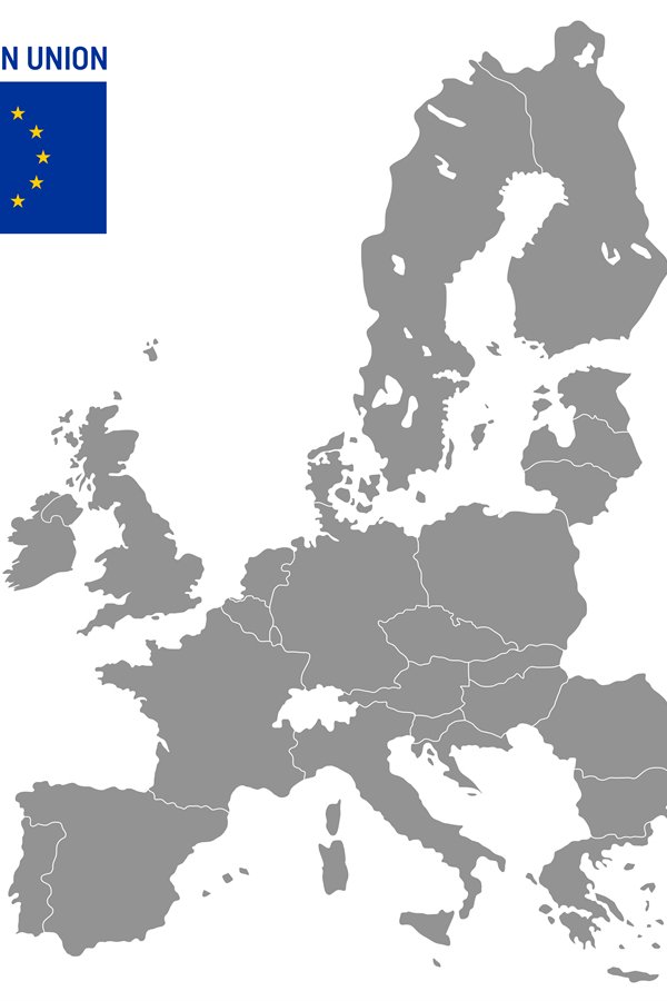 European Union map. EU member countries, europe country loca