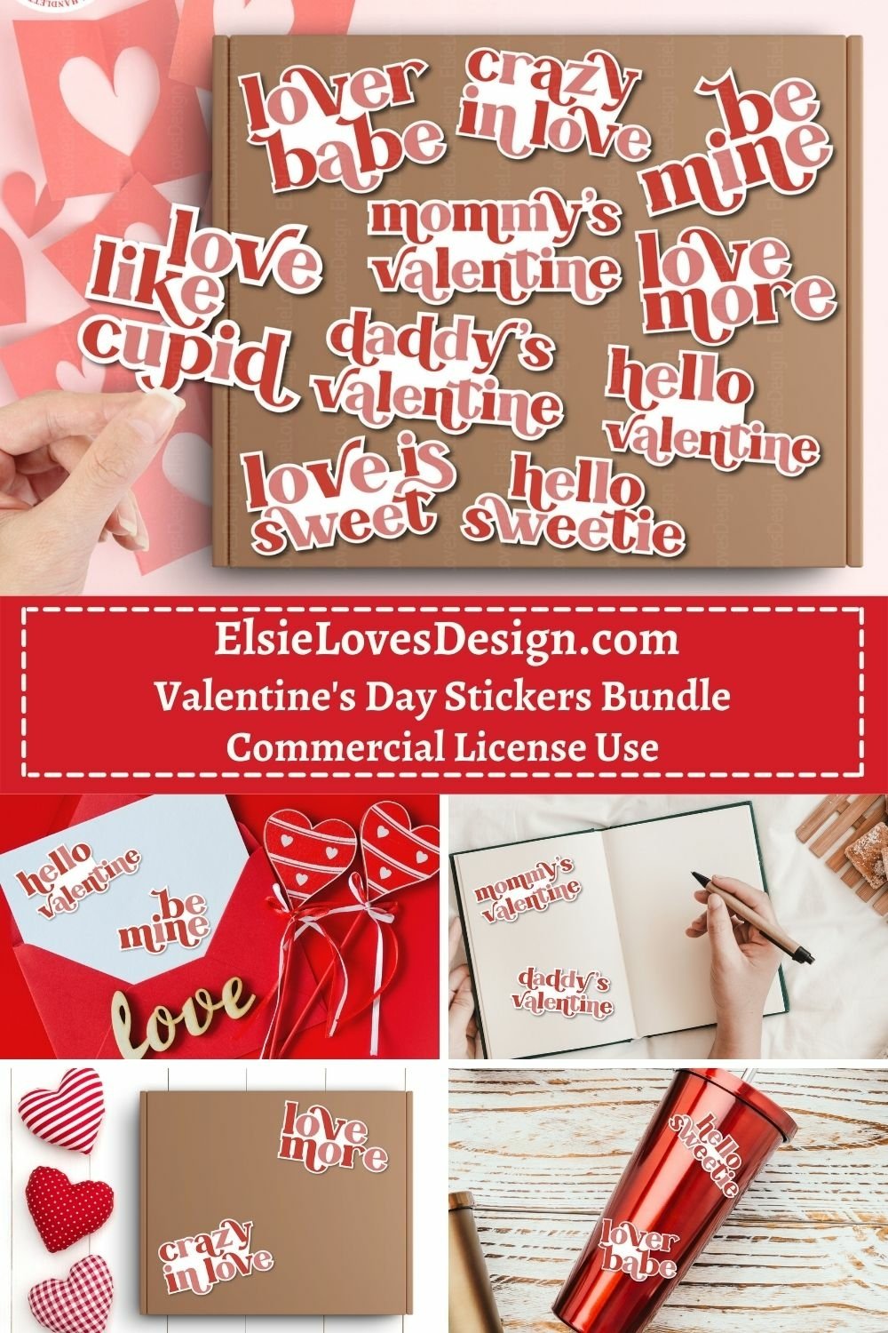 Valentines Day / Valentine's Day PNG Stickers Bundle