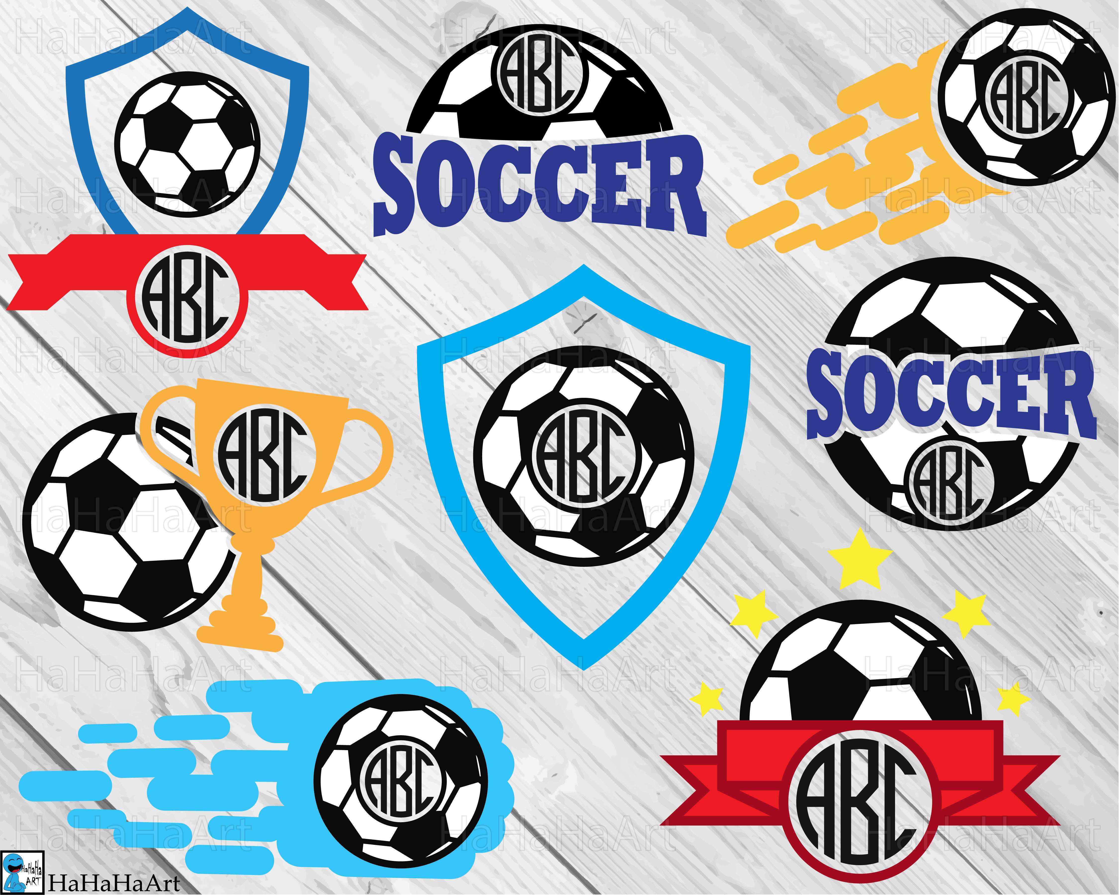 Monogram Soccer Designs - Clip art / Cutting Files 1542c
