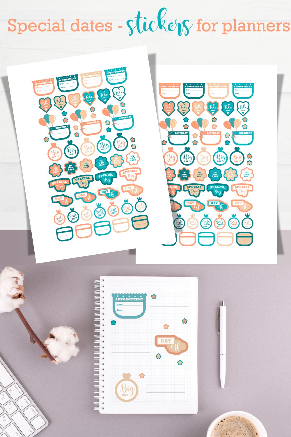 Special dates - stickers for planners.