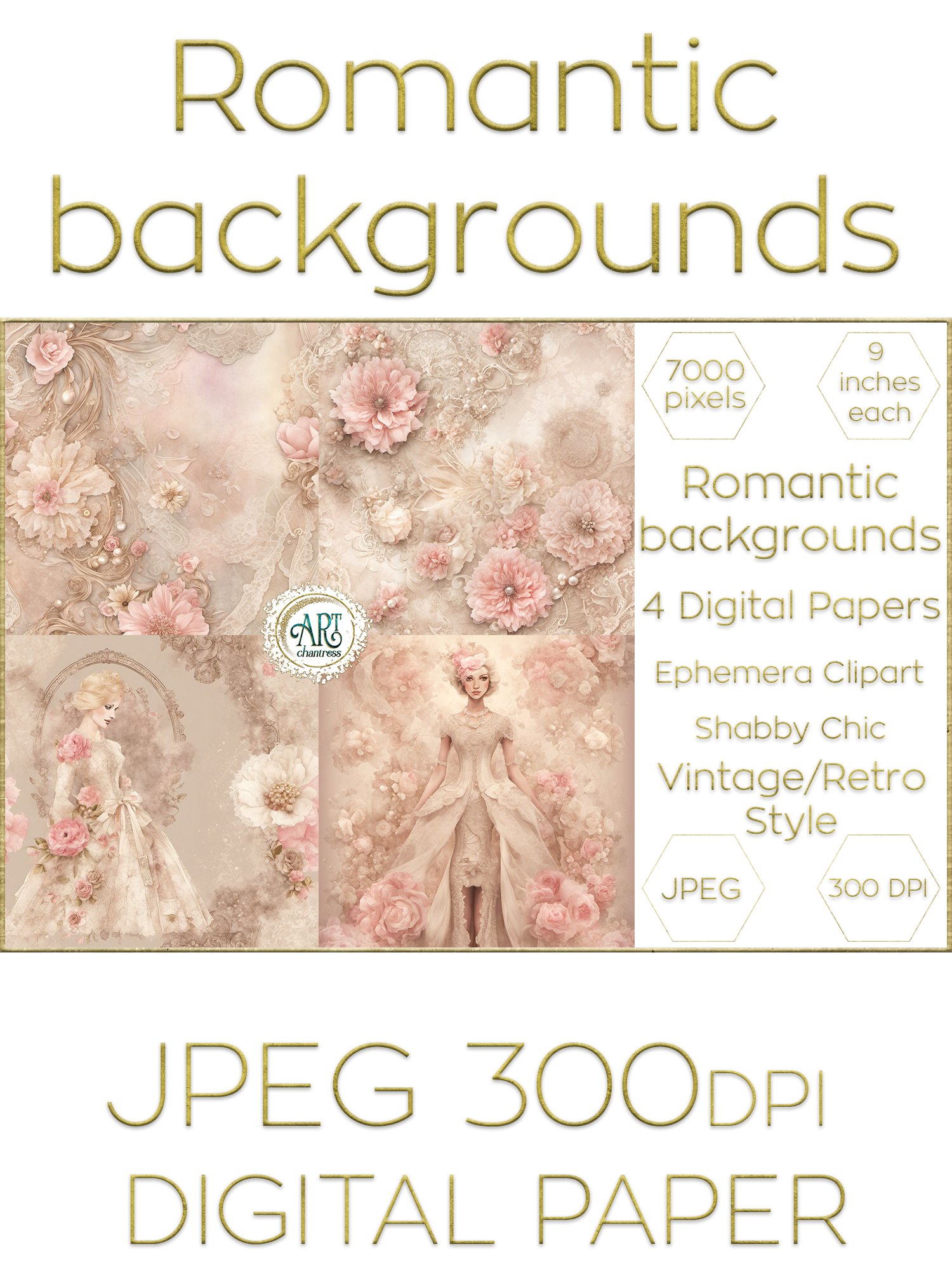 Vintage Scrapbook digital papers soft shabby old (2924708)