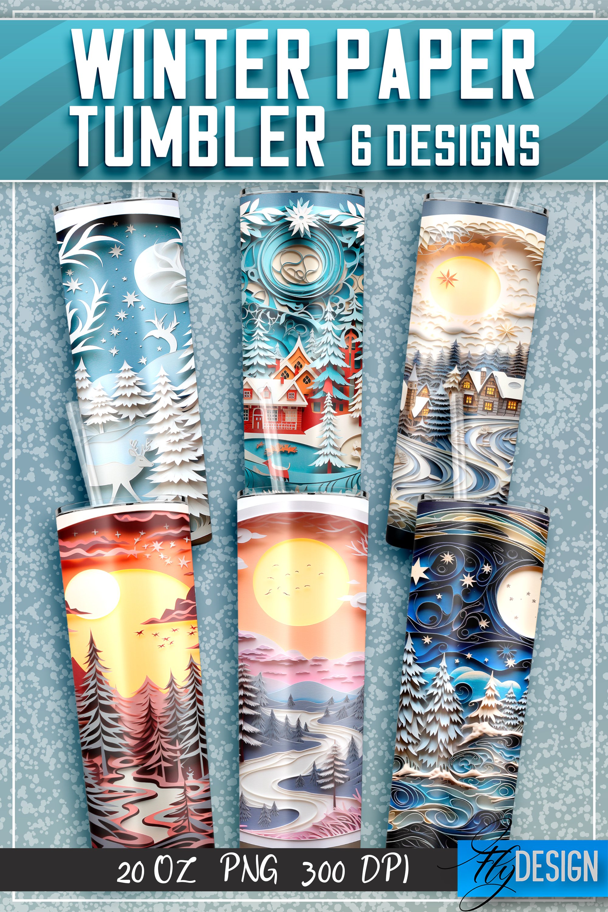Winter Paper Tumblers Sublimation Bundle | Winter (2754049)