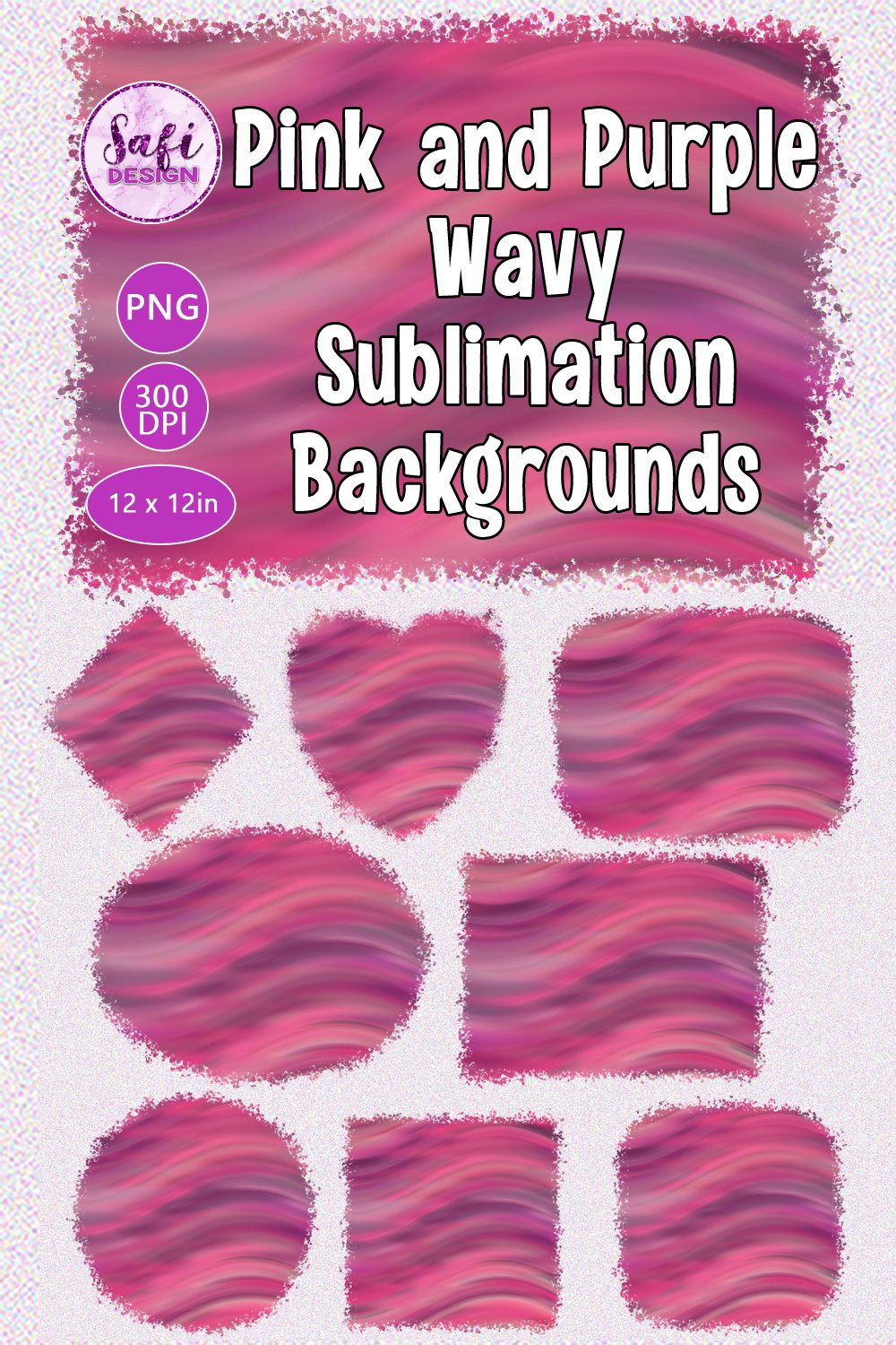 Pink and Purple Wavy Sublimation Backgrounds