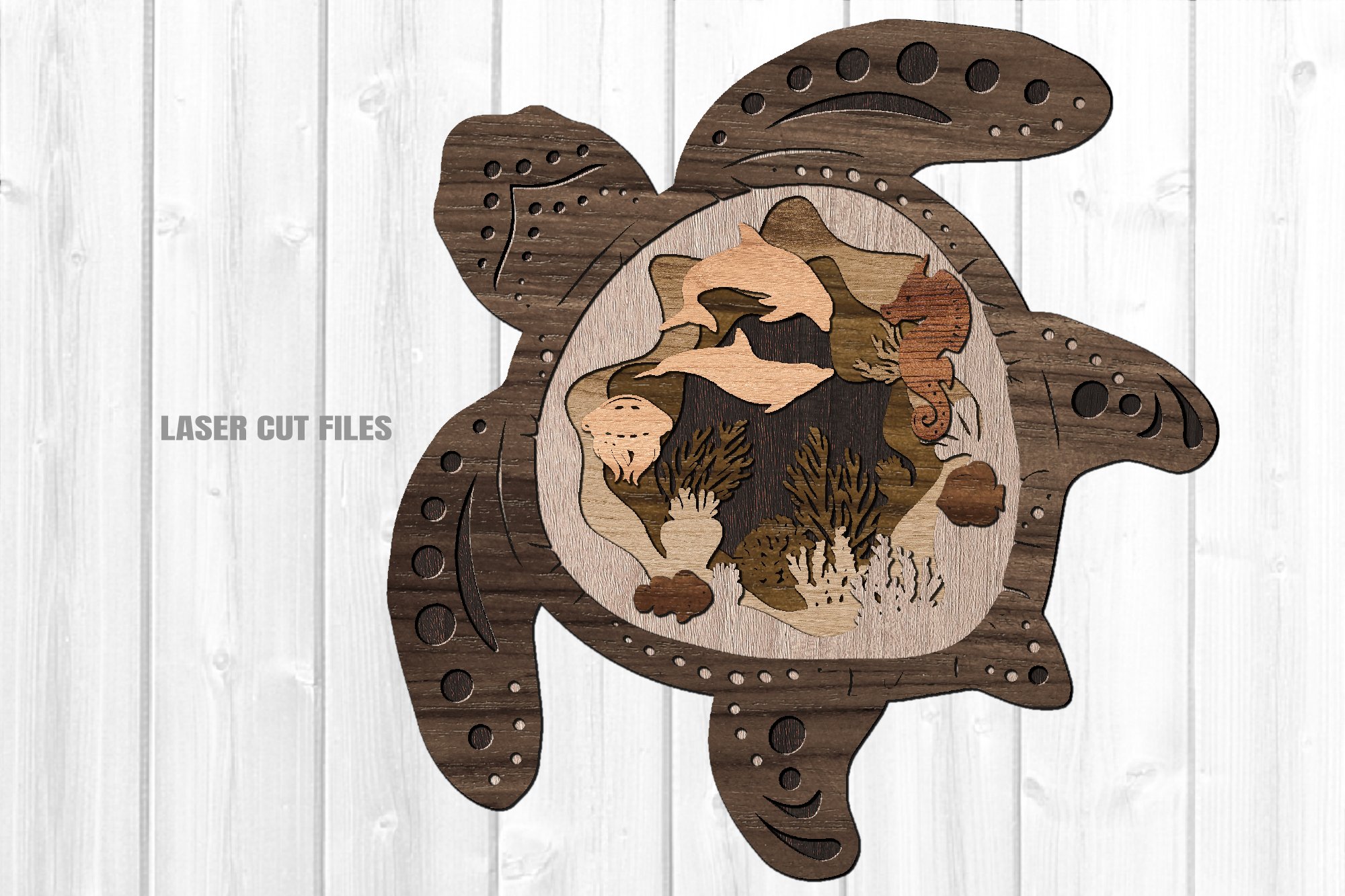 Sea Turtle SVG | 3D Beach Sign Laser Cut Files